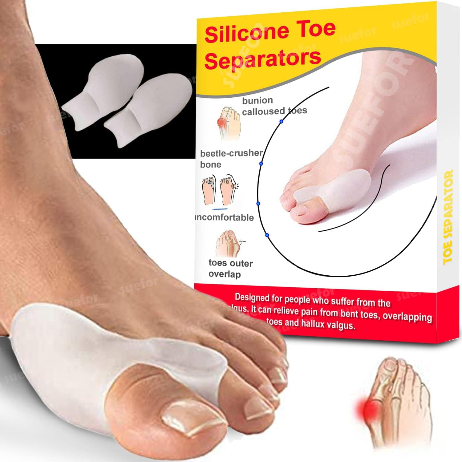 Cozora Gel Big Bunion Guards Toe Spreaders Bunion Pads Big Toe ...
