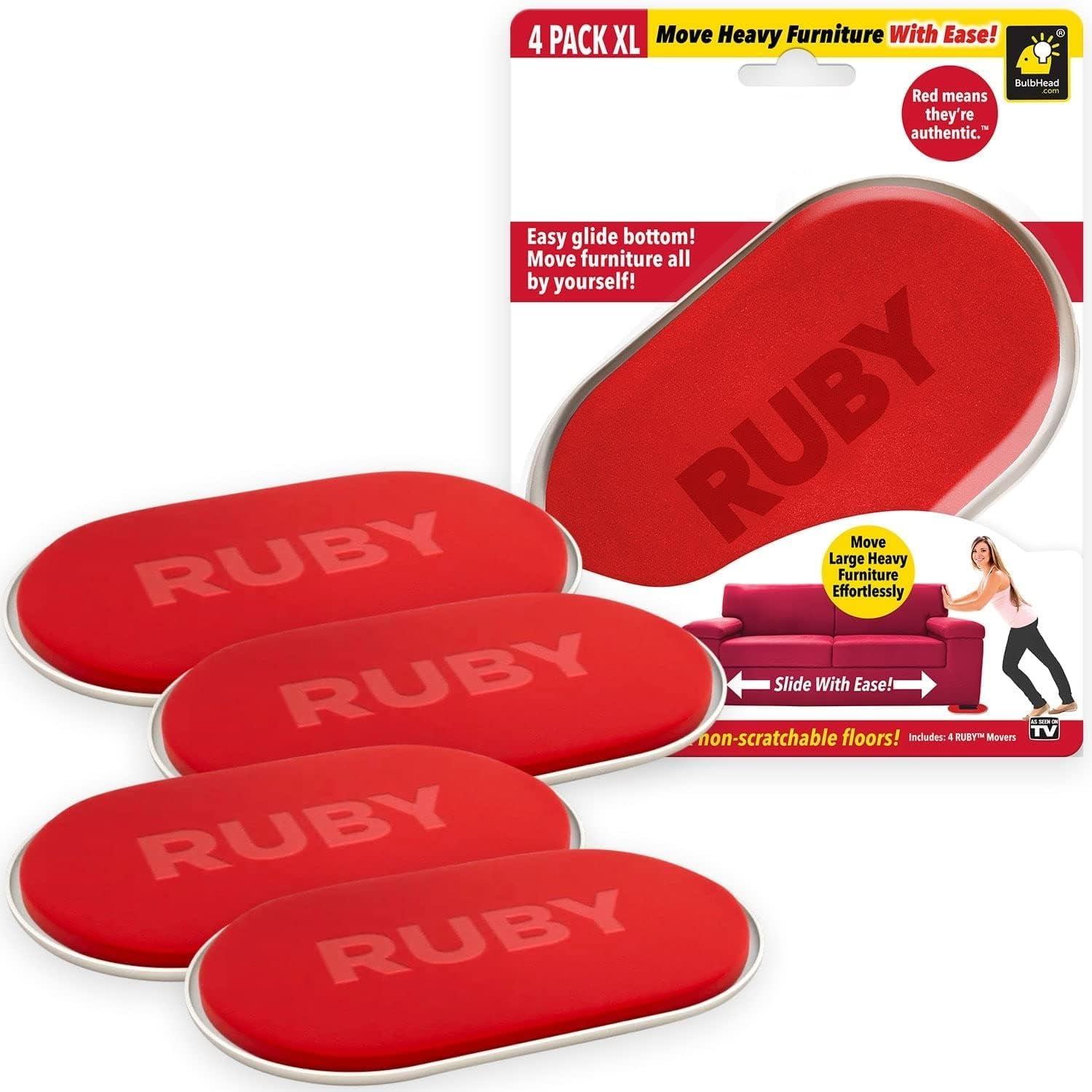 Cozron Ruby Movers Furniture Sliders for Carpet As Seen on TV ...