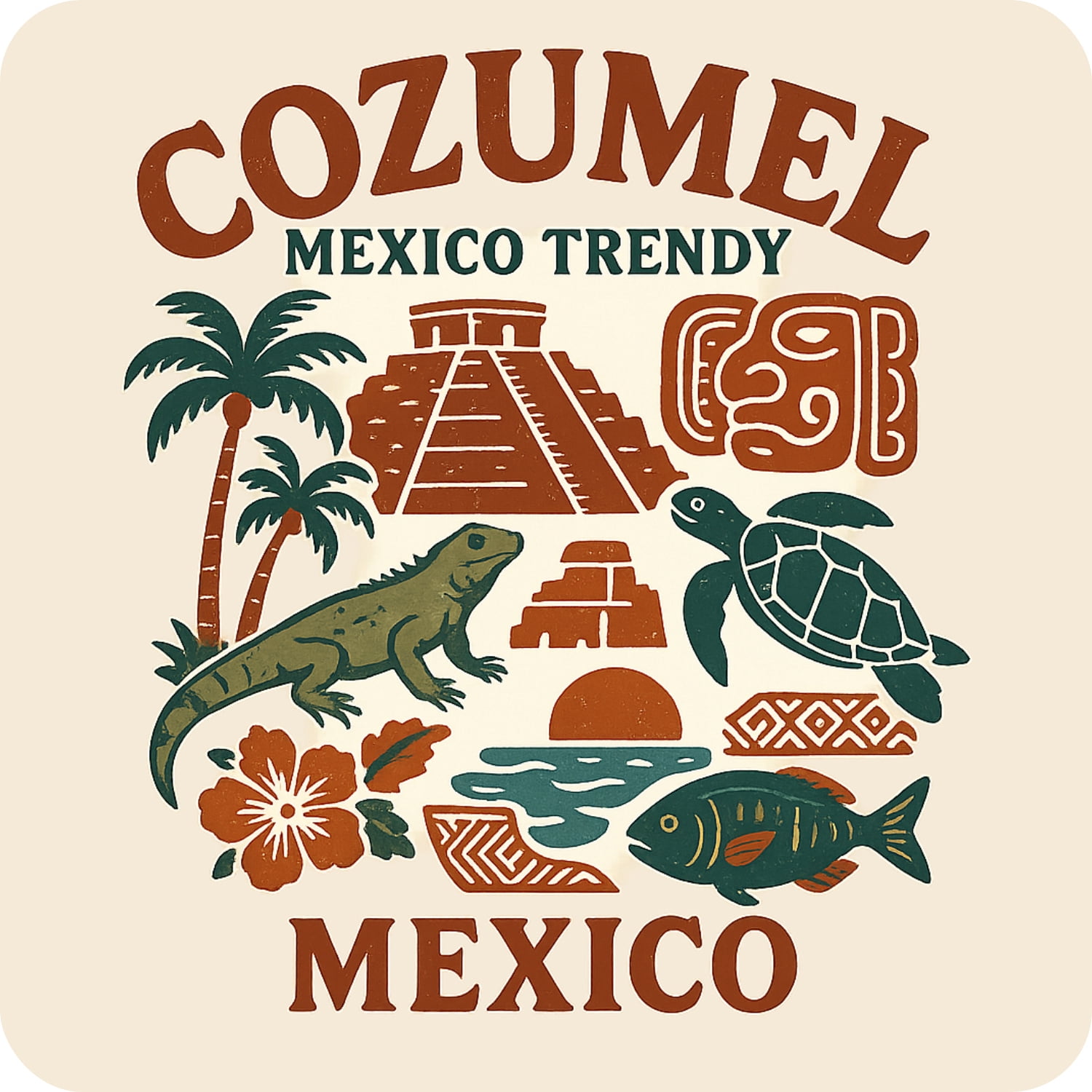Cozumel Mexico Trendy Keepsakes Souvenir Vinyl Sticker – Destination ...