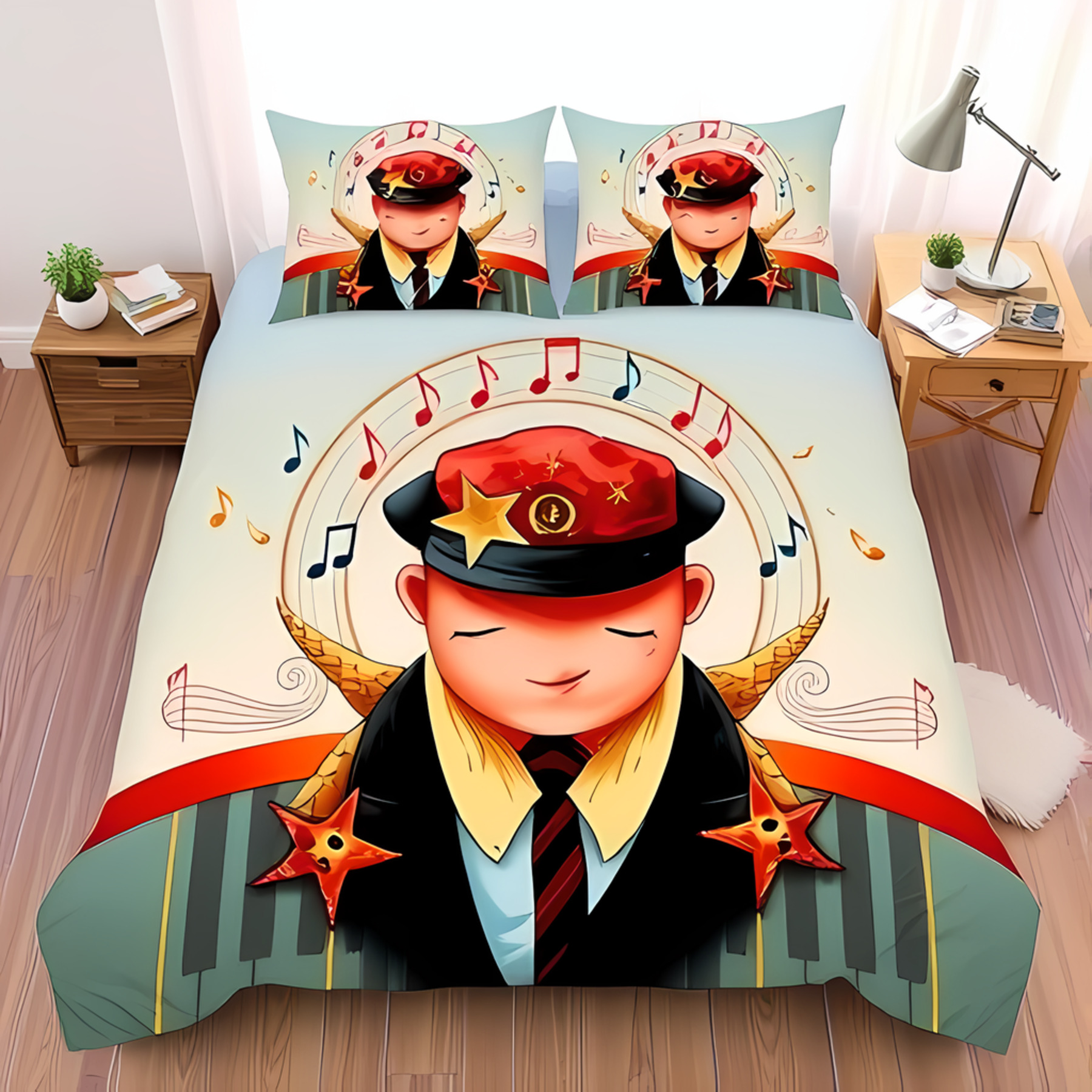 Cozy 3-Piece Duvet Cover Set Featuring Cartoon Character in Formal with ...