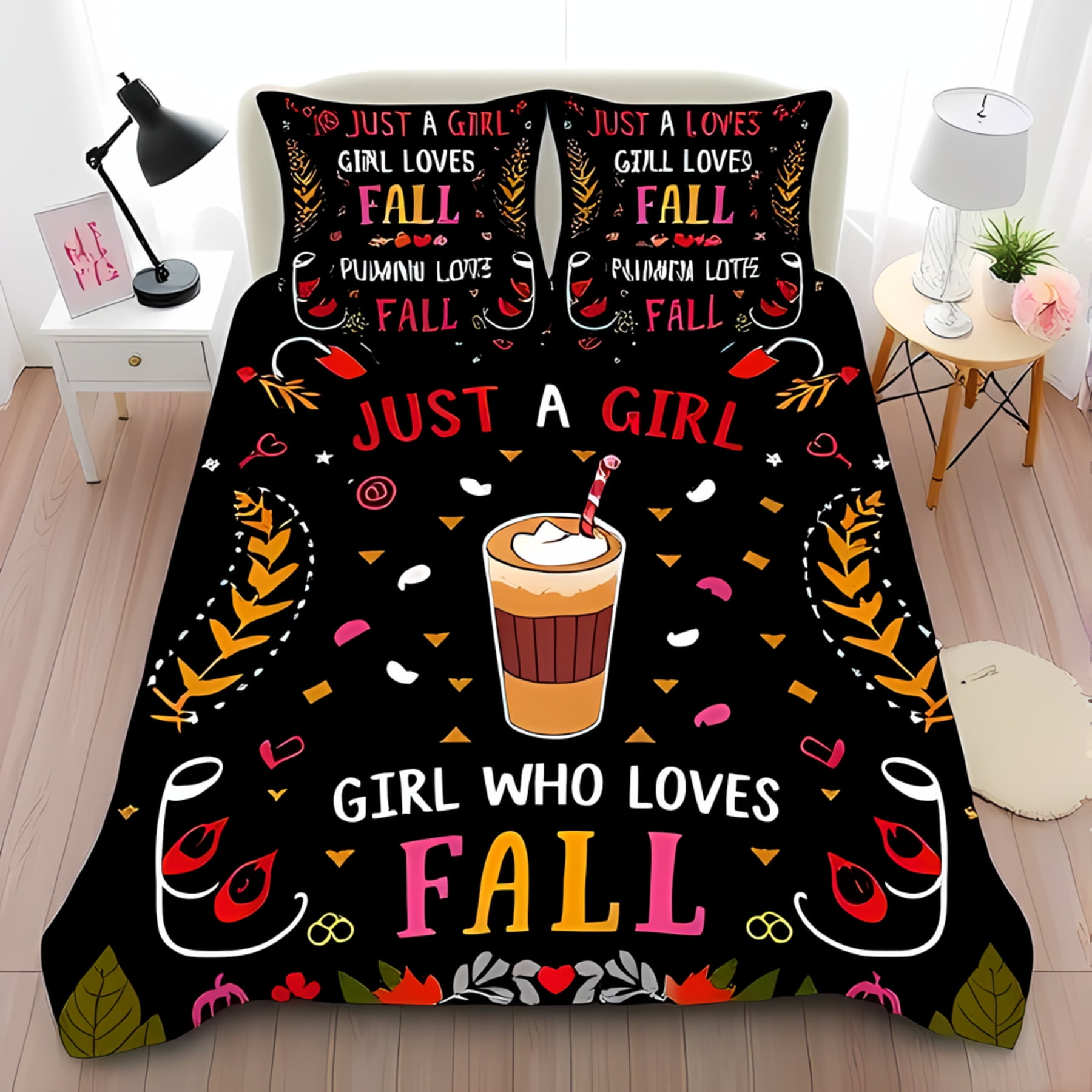 Cozy 3-Piece Duvet Cover Set - Vibrant Autumn Designs with Leaves ...