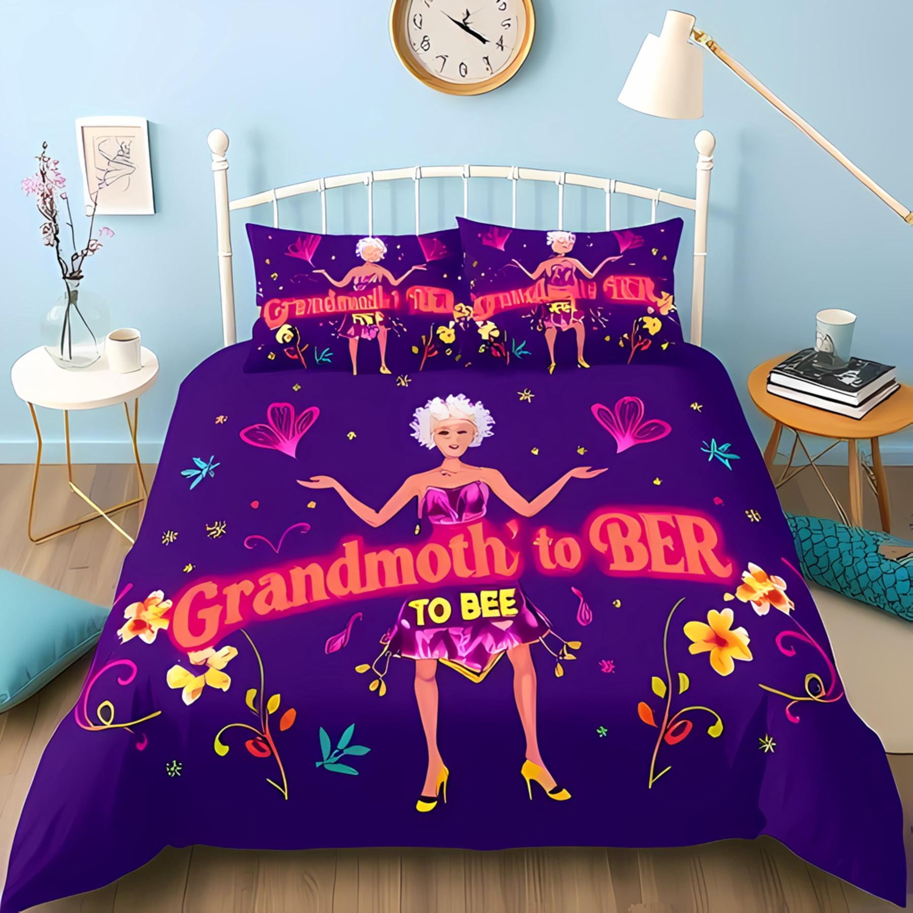 Cozy 3-Piece Duvet Cover Set with Cartoon Character Design Vibrant ...