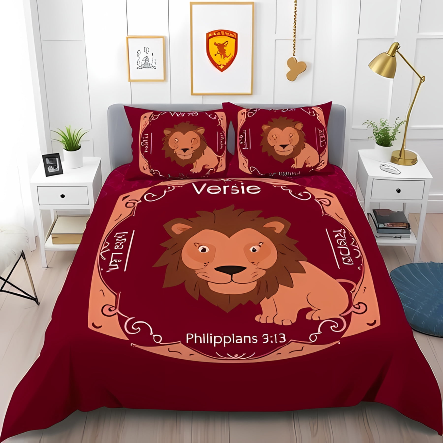 Cozy 3-Piece Duvet Cover Set with Cartoon Lion Design - Inspirational ...
