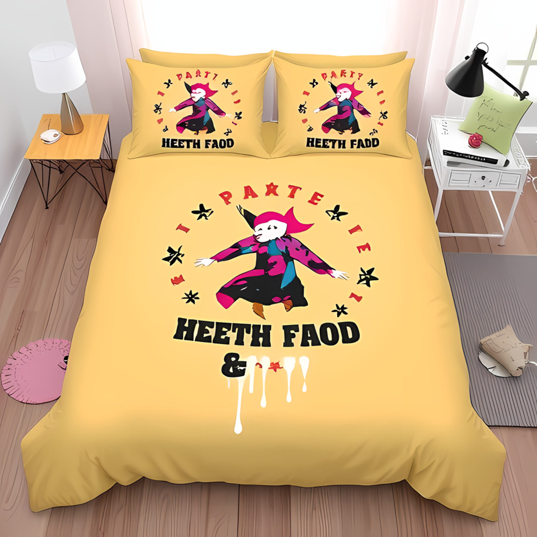 Cozy 3-Piece Duvet Cover Set with Colorful Cartoon Character Design ...