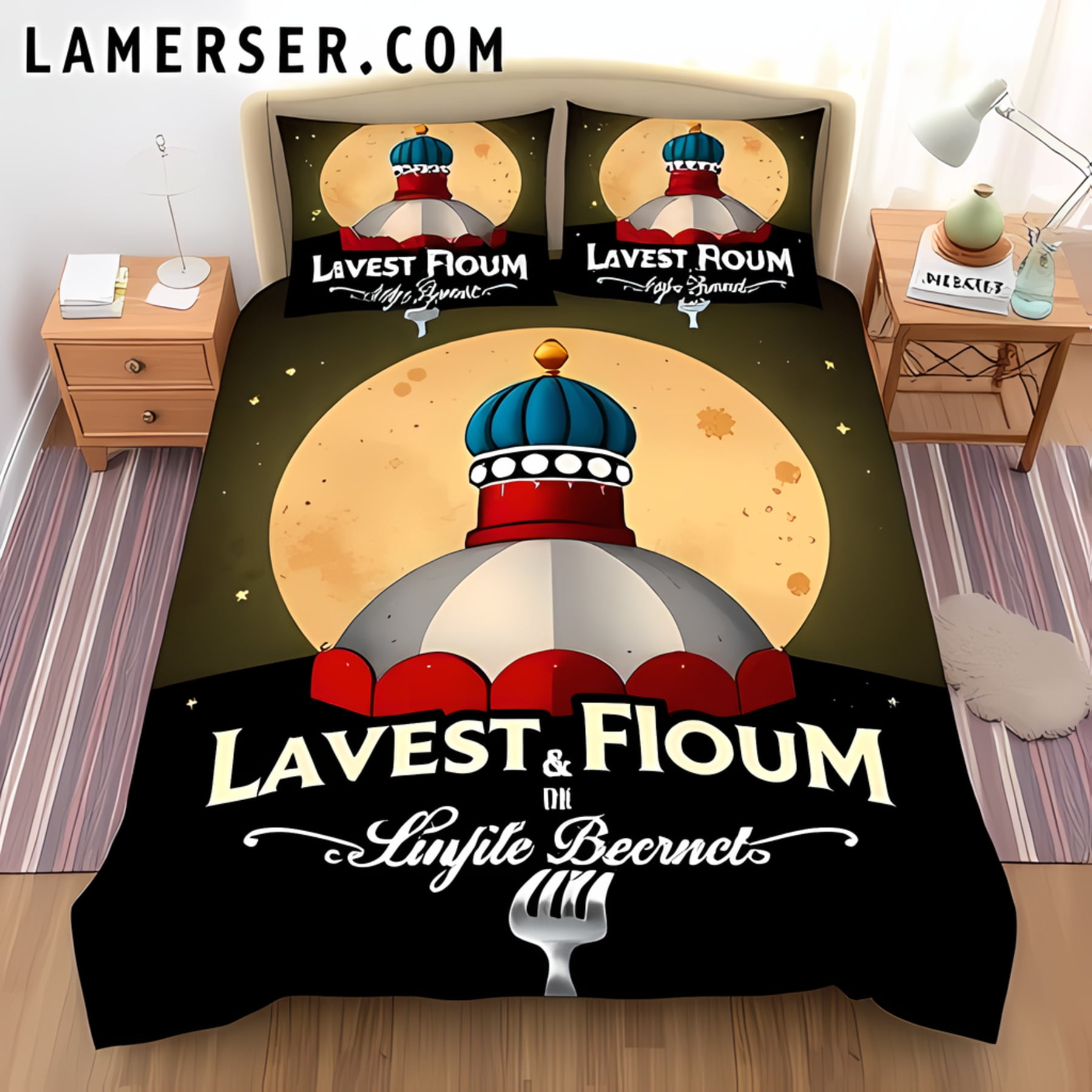 Cozy 3-Piece Duvet Cover Set with Starry Night Sky and Domed Structure ...