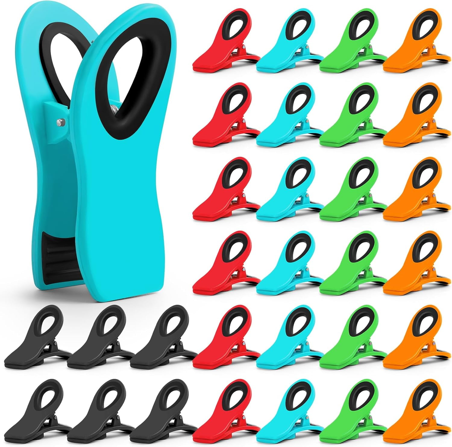 Cozy 30 Pack Chip Clips Bag Clips, Multicolor Clips for Food Packages ...