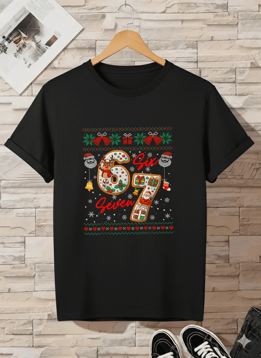 Cozy 67 Meme Couple Pajamas Christmas Matching Holiday Family Tee Unisex T-Shirt up to size 5XL ...