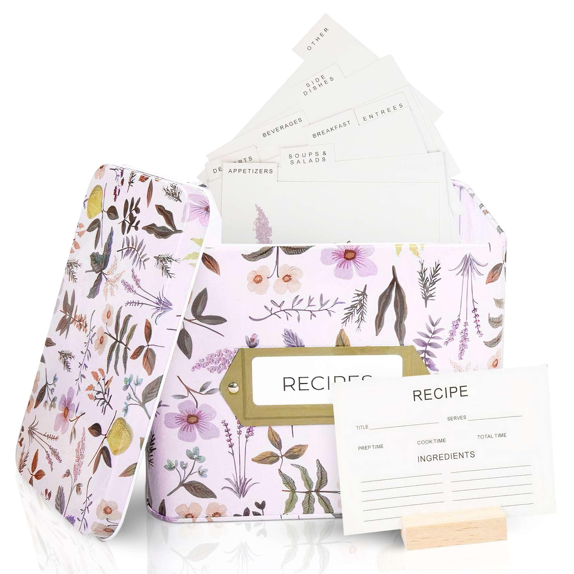 Cozy Adobe Recipe Box w/Wooden Holder | Recipe Cards And Box Set ...