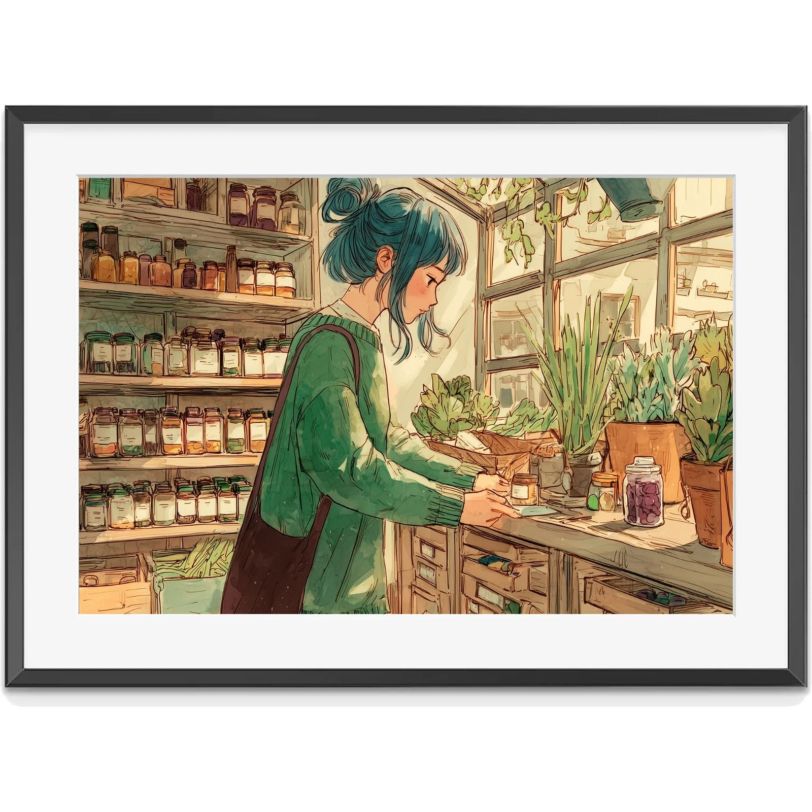 Cozy Apothecary Tales Square Print Wall Art, Vintage Poster, Matte ...