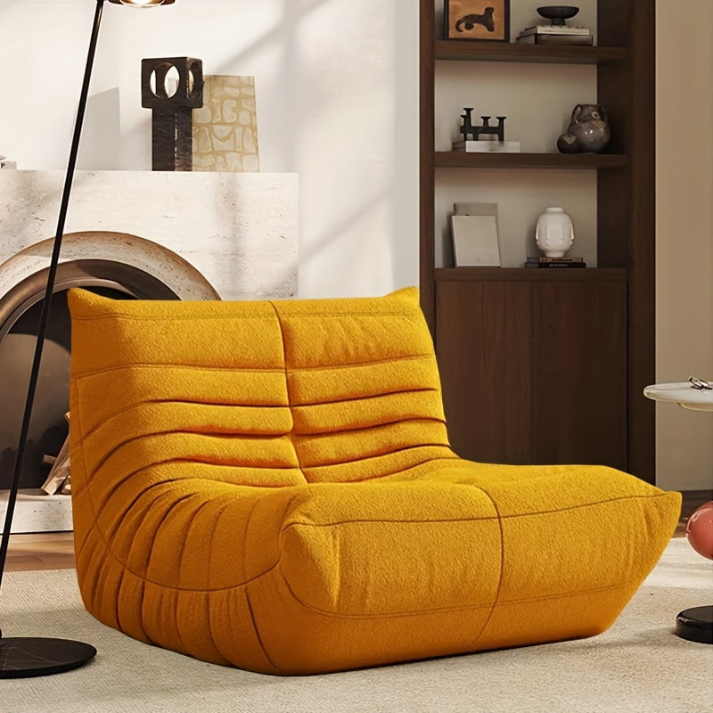 Cozy Armless Floor Lounge Chair, Bean Bag for Fireplace, Sturdy Teddy ...