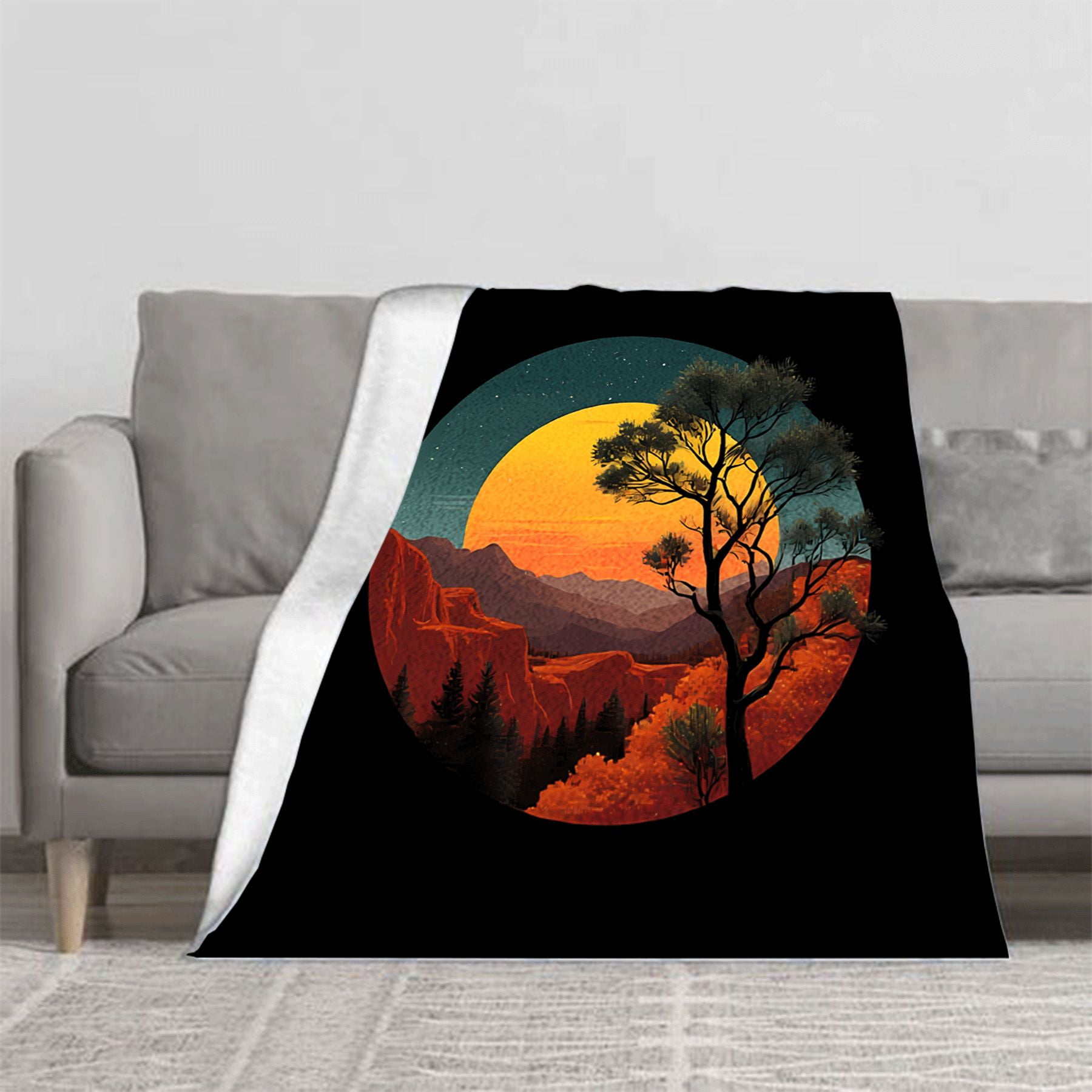 Cozy Autumn Flannel Blanket - Soft Warm Durable Throw for Sofa Travel ...