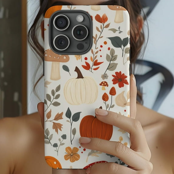 Cozy Autumn Pumpkin Fall Leaves Phone Case with iPhone 17 to 11 Pro Max ...