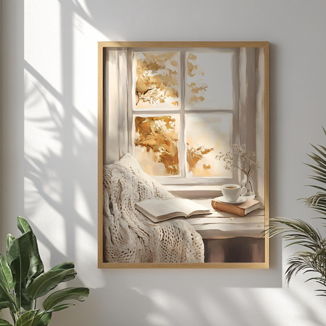 Cozy Autumn Reading Nook Coffee And Book Fall Window Rustic Seasonal ...