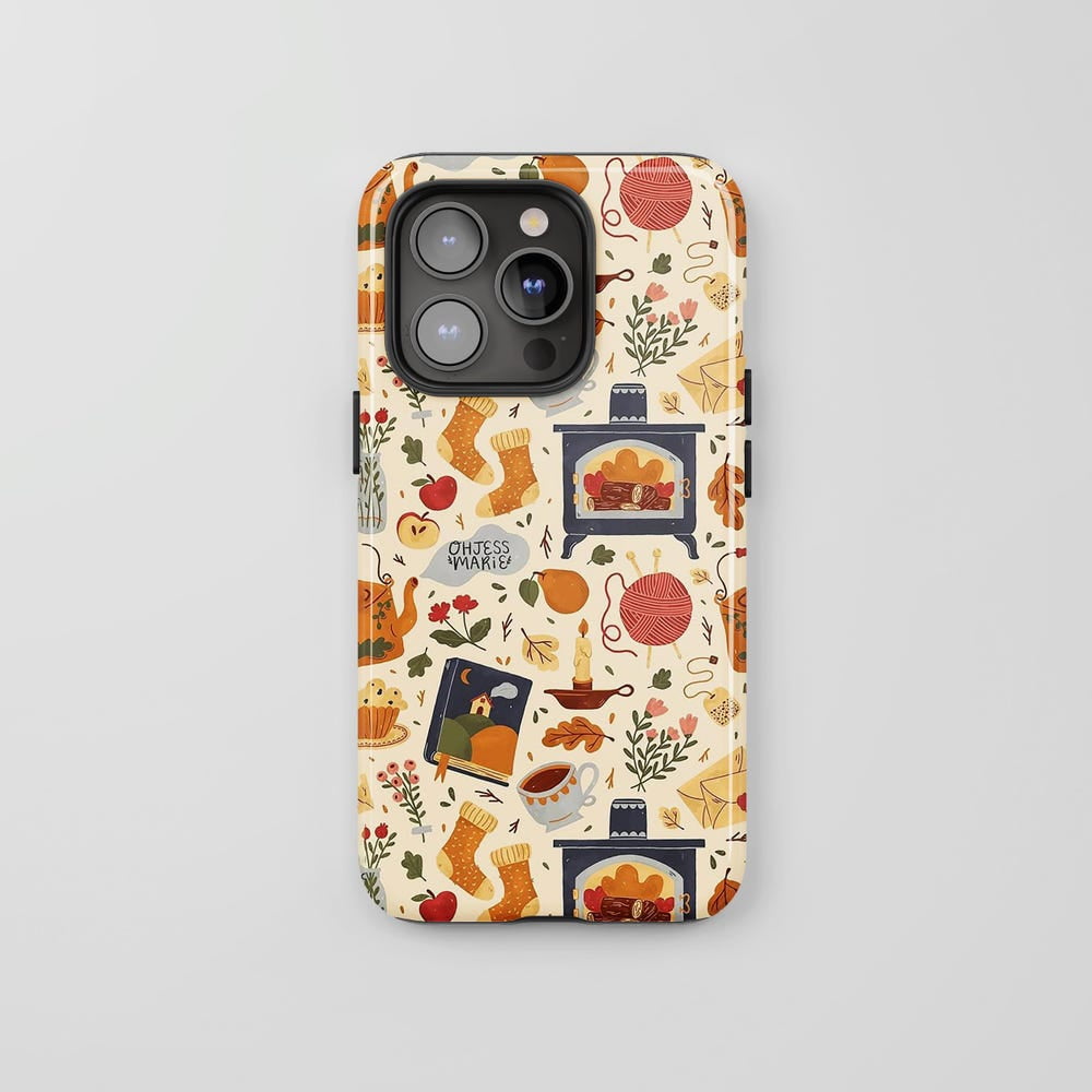Cozy Autumn Seasonal Collage Fall Art iPhone Case 17 16 15 14 13 12 11 ...