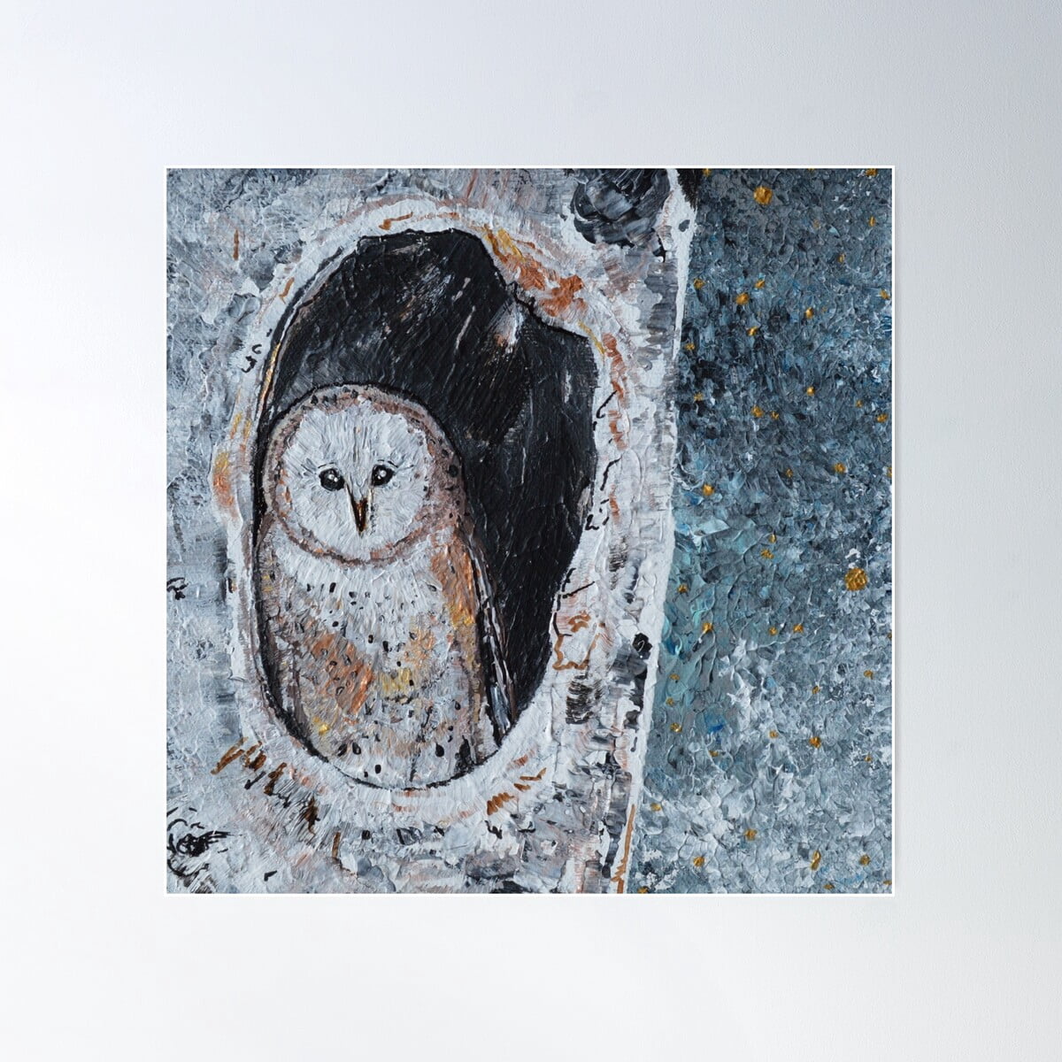Cozy Baby Barn Owl Poster Wall Art, Modern Wall Decor For Living Room ...