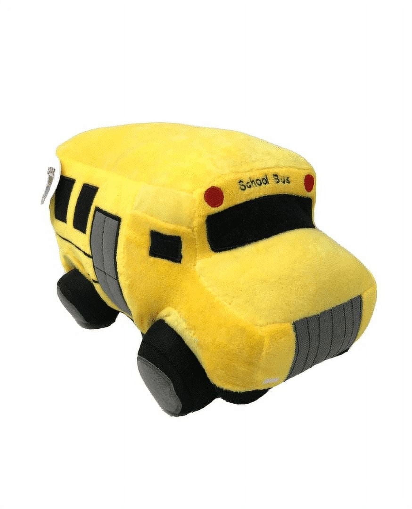 Cozy Bear Stuffed Animal - Yellow School Bus Soft Plush Toy, 10 Inches ...