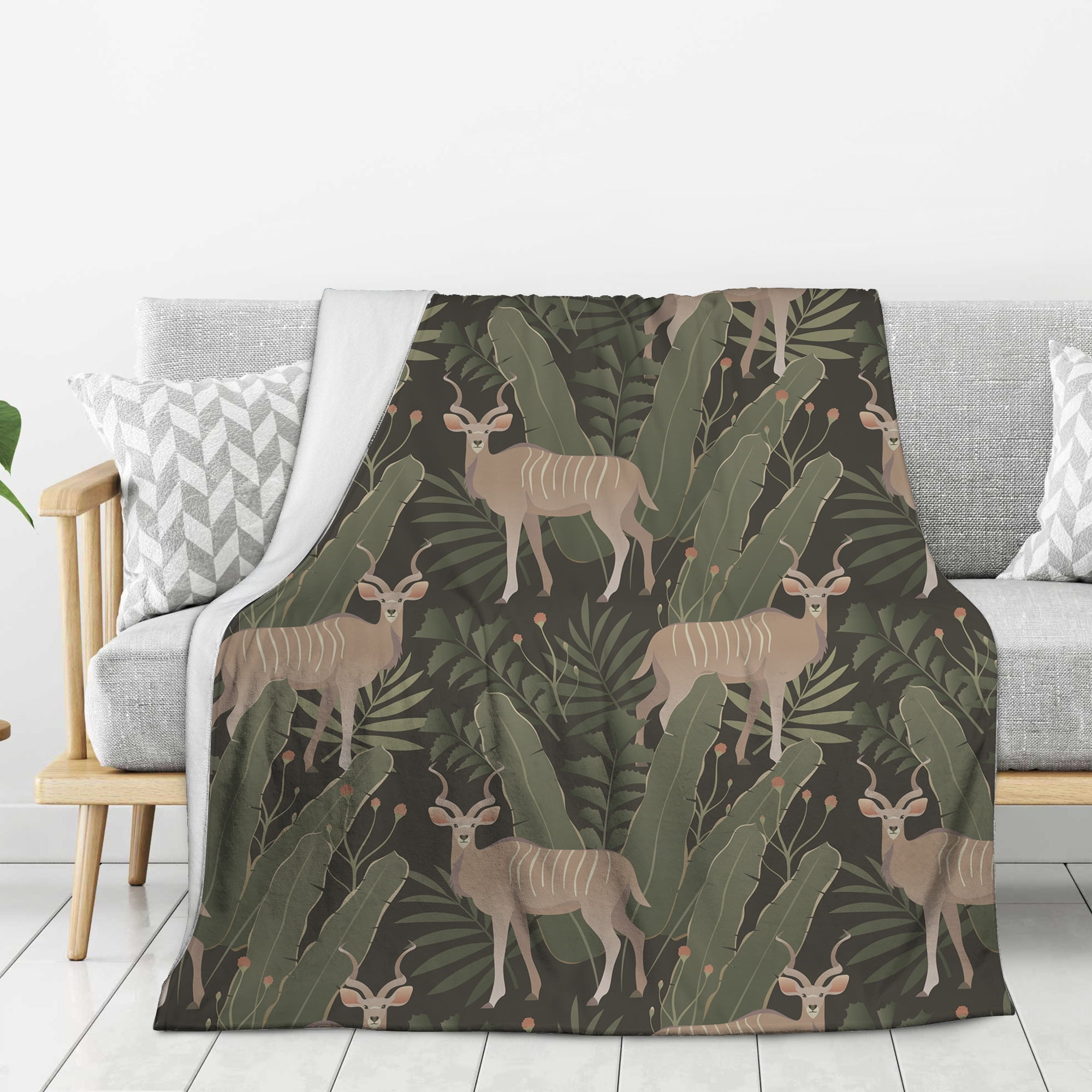 Cozy Bed Blanket Antelope Elegant Summer Tropical Super Soft Throw ...
