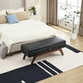 Cozy Bed Stool With Wool Fabric And Solid Wood Soft Velvet End Hidden ...