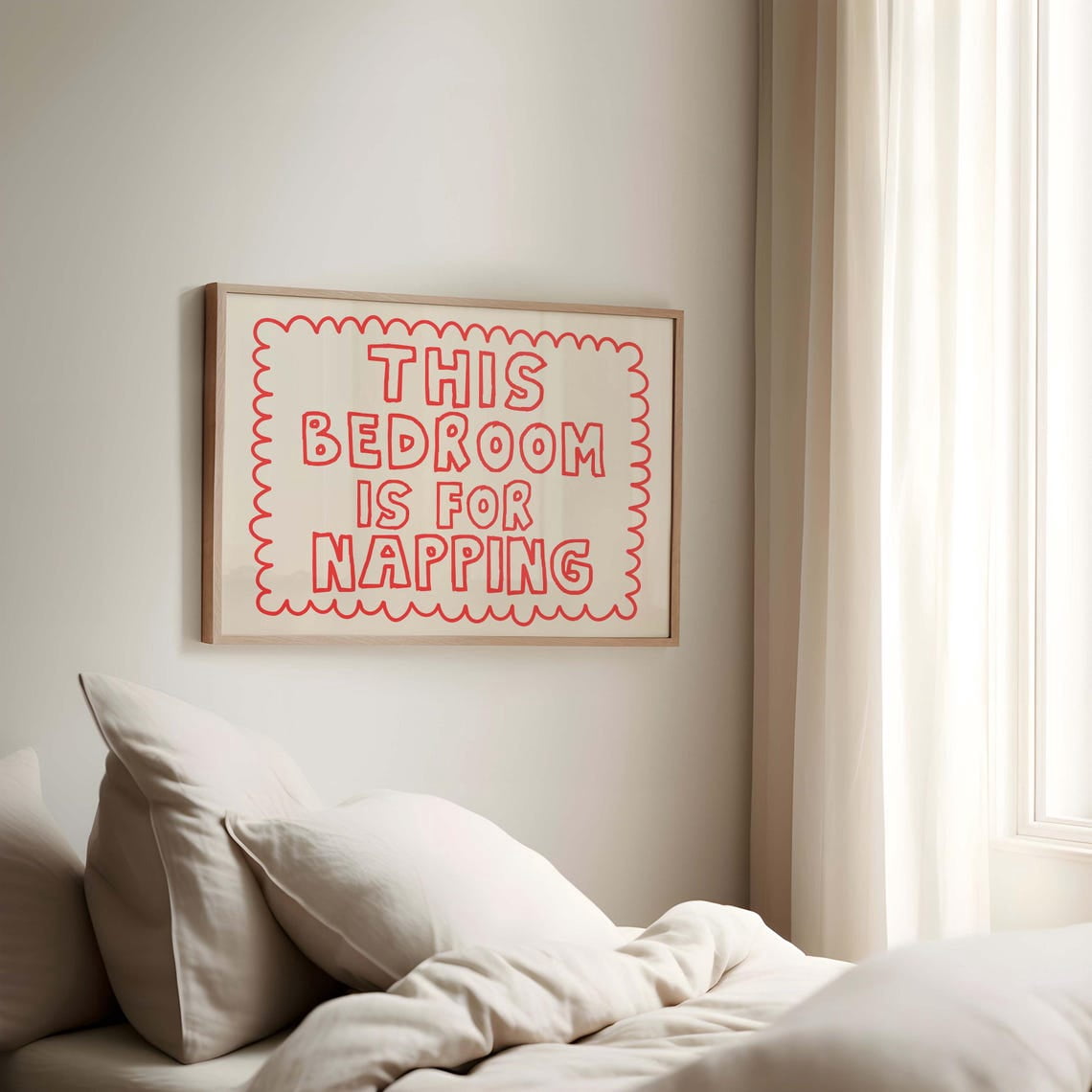 Cozy Bedroom Napping Quote Poster Minimalist Home Decor Sleepy ...