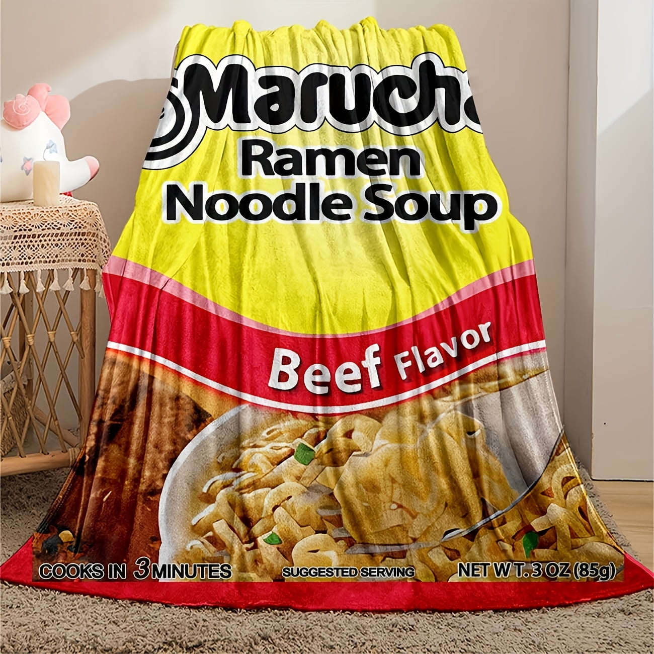 Cozy Beef Ramen Pattern - Soft, Warm And Versatile Flannel Blanket ...