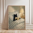 Cozy Black Cat Reading Wall Art Book Lover Bedroom Decor, Unframed ...