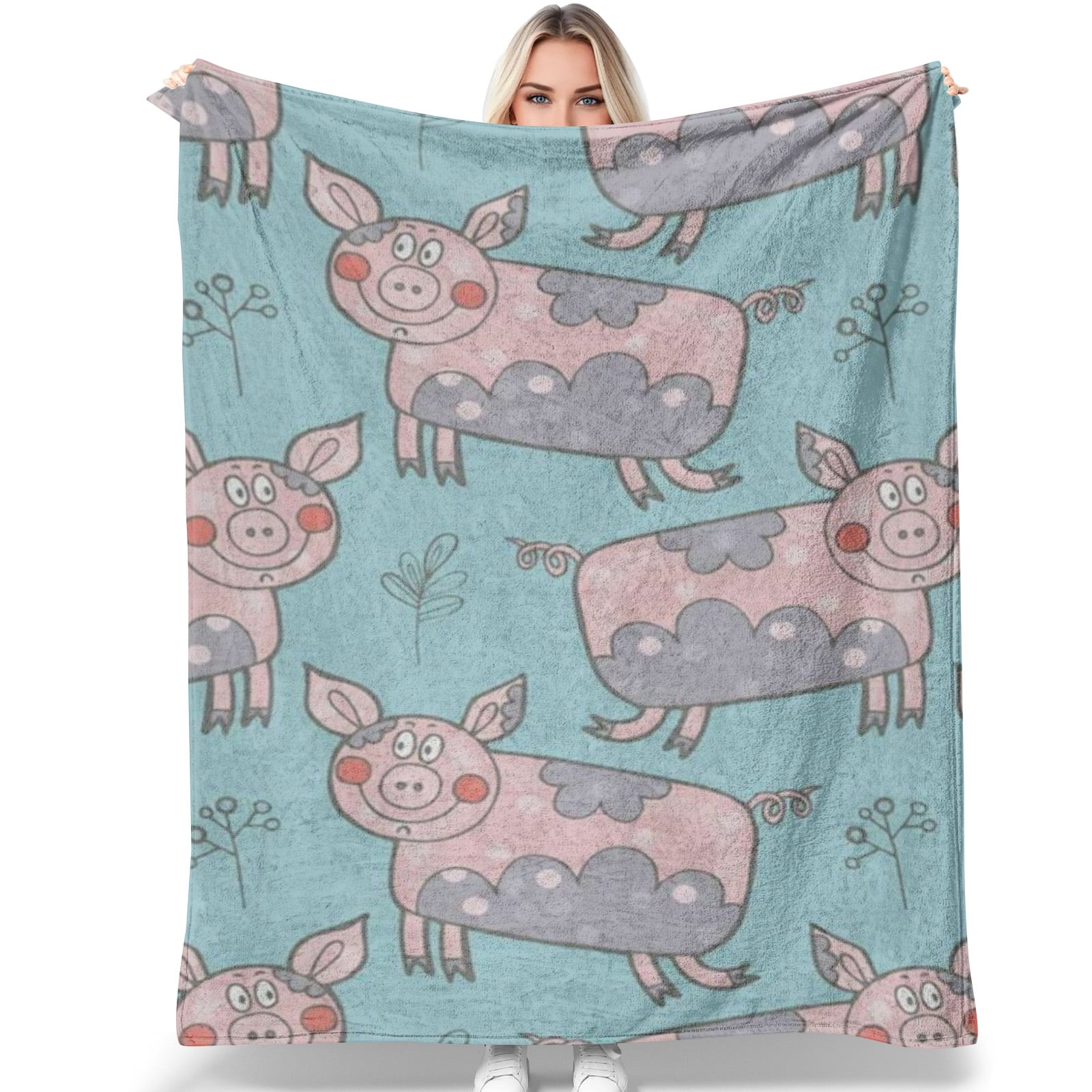 Cozy Blanket – Embrace the Warmth with Pig in A Village Farm Animal 1 ...