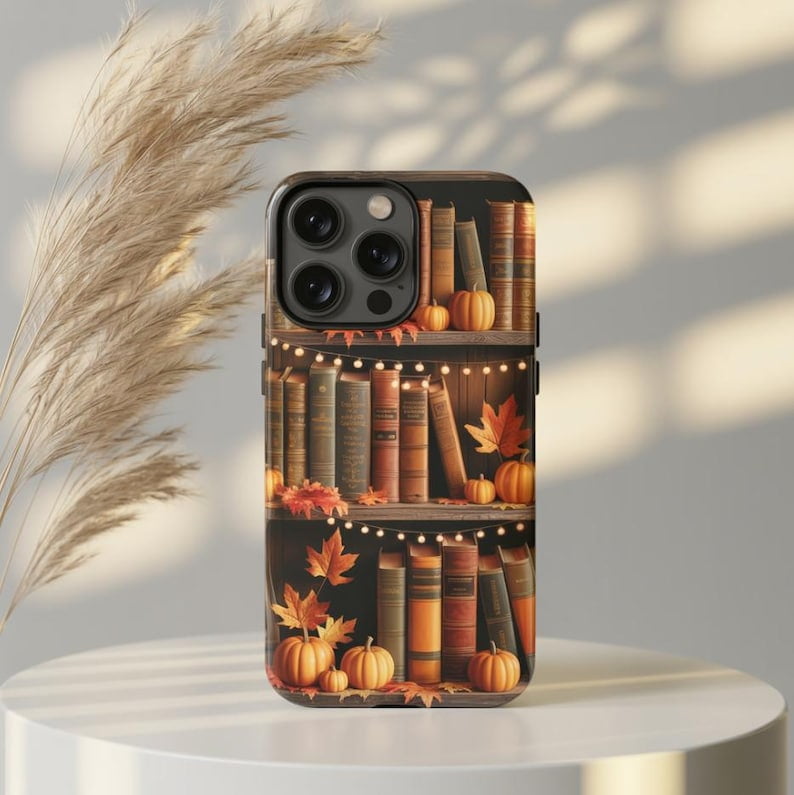 Cozy Bookish Autumn Bookshelf Phone Case Compatible with iPhone 11 to ...