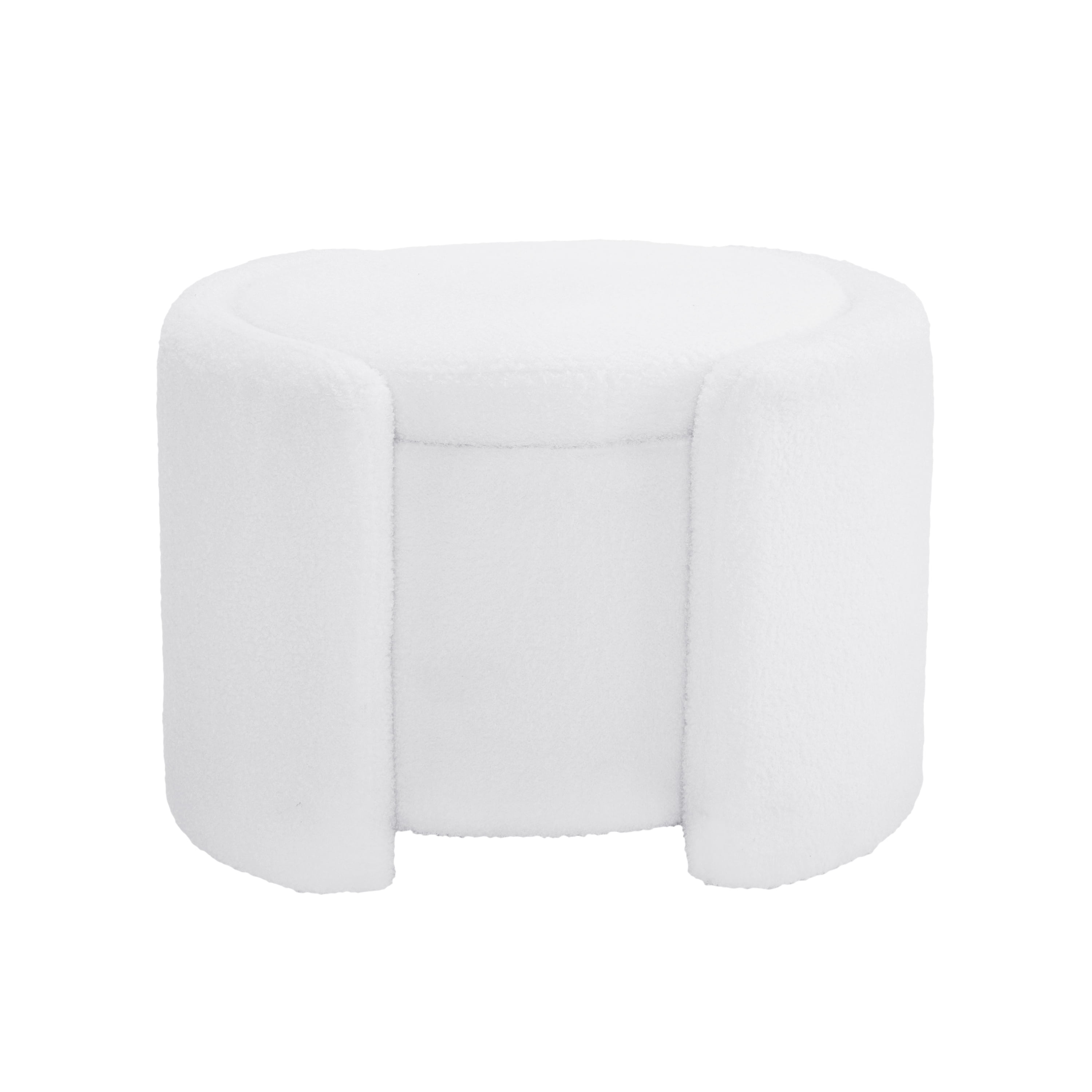 Cozy Boucle Storage Ottoman: Stylish Comfort with Hidden Storage,White ...