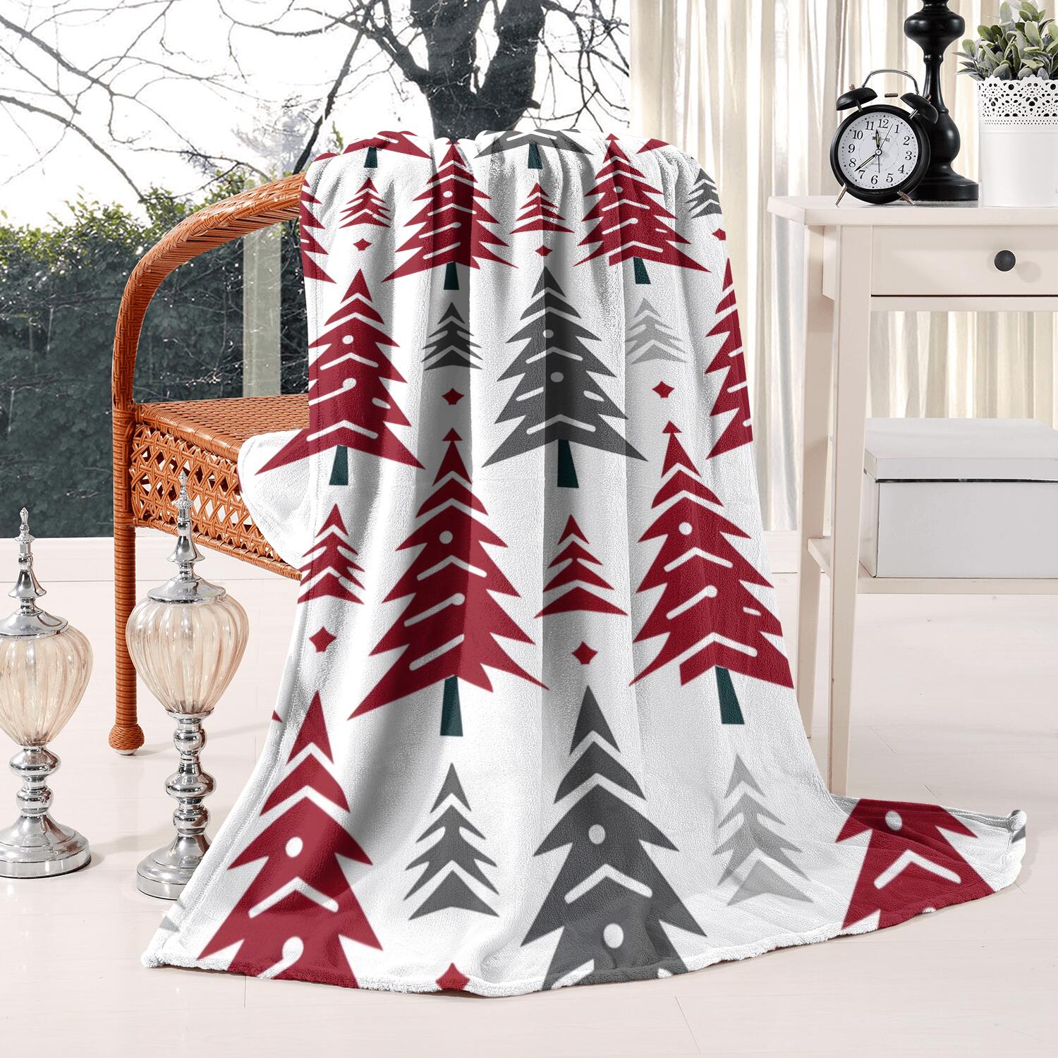 Cozy Brushed 40"x50" Flannel Christmas Throw - Warm Holiday Design for ...
