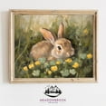 Cozy Bunny Resting In Wildflowers - Easter Rabbit Printable, Vintage ...