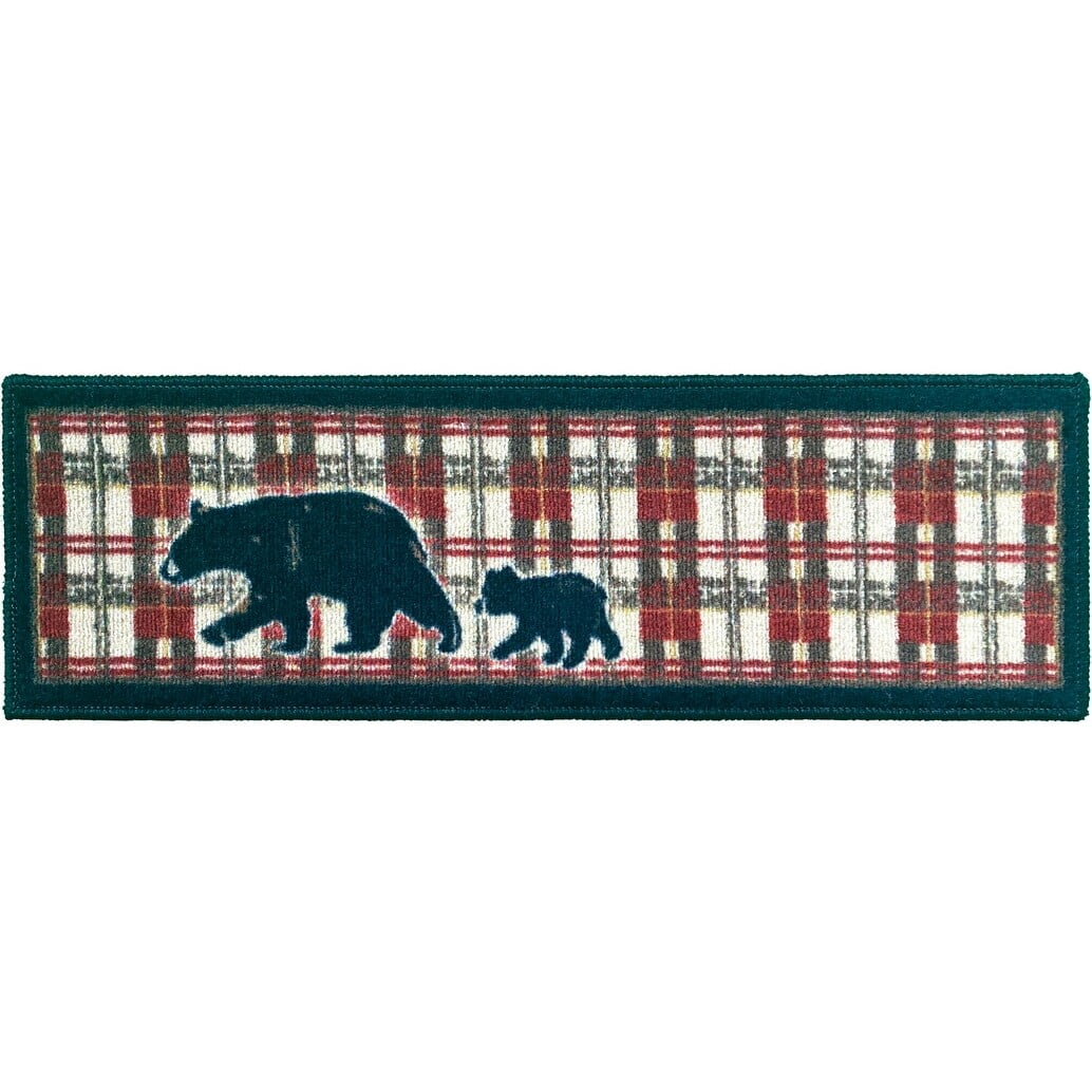 Cozy Cabin Bear Tread Non Skid Lodge Stair Treads 9"x30" 9"x30" (Set of ...