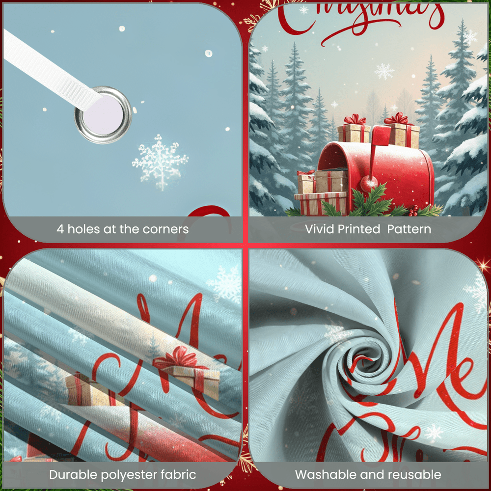 Cozy Cabin Holiday Banner Winter Scene Snowy Landscape Decoration for ...