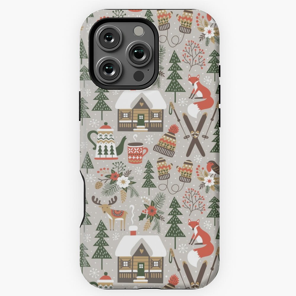 Cozy Cabin Light Grey Phone Case for iPhone 11 12 13 14 15 16 17 Pro ...