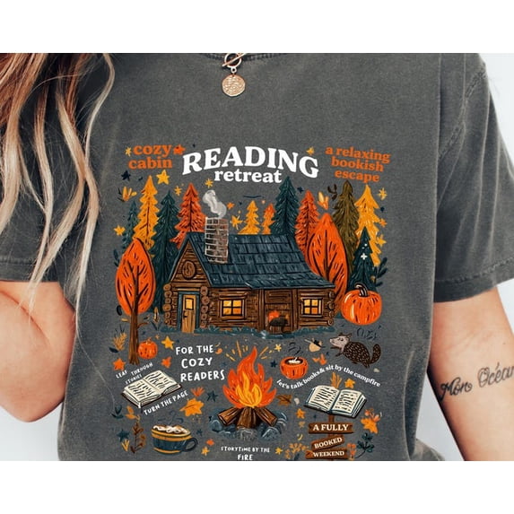 Cozy Cabin Reading Retreat Shirt, Fall Bookish Shirt, Autumn Cozy ...