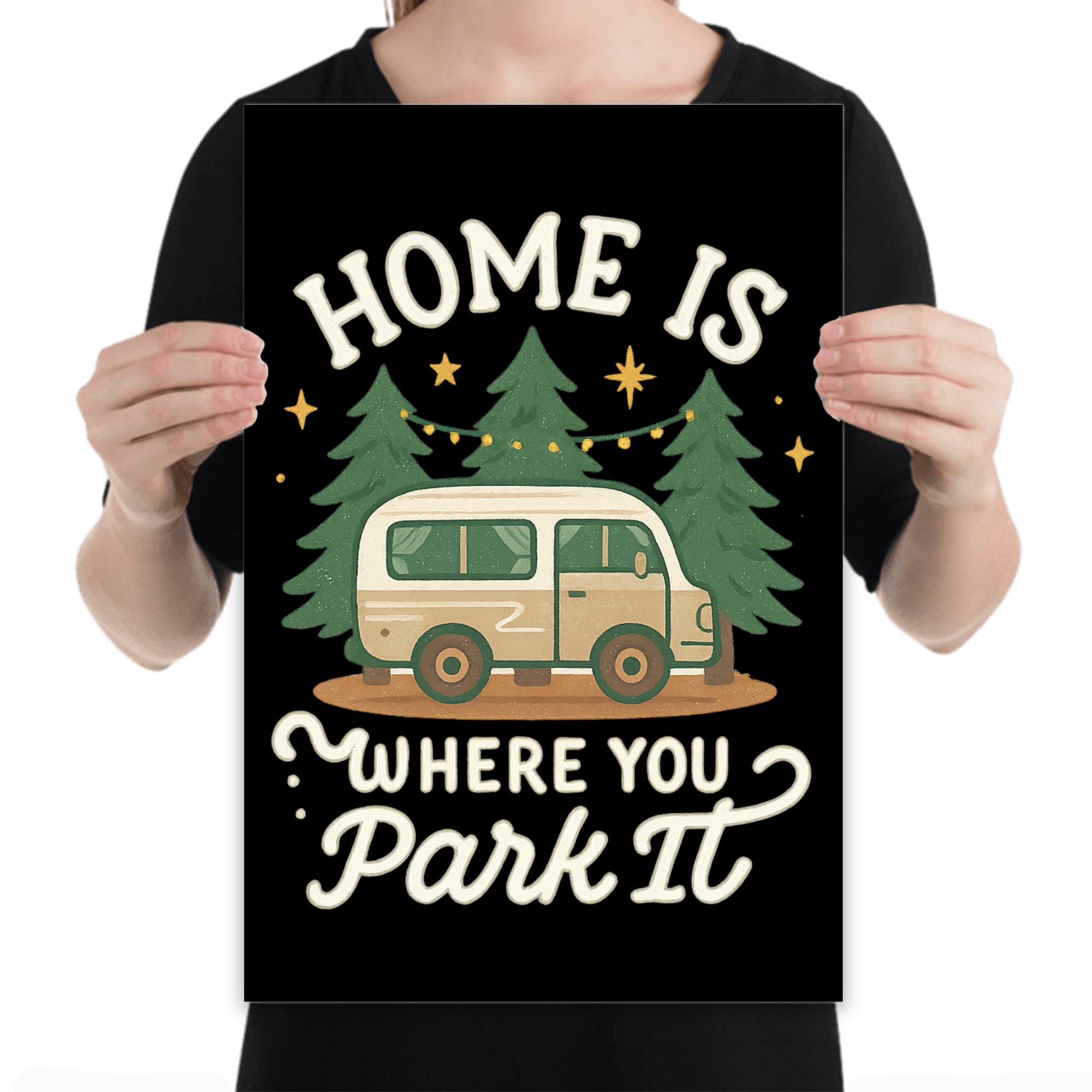 Cozy Camper Van Art - Travel Lovers Decor - 13x19 Poster Print - Retro ...