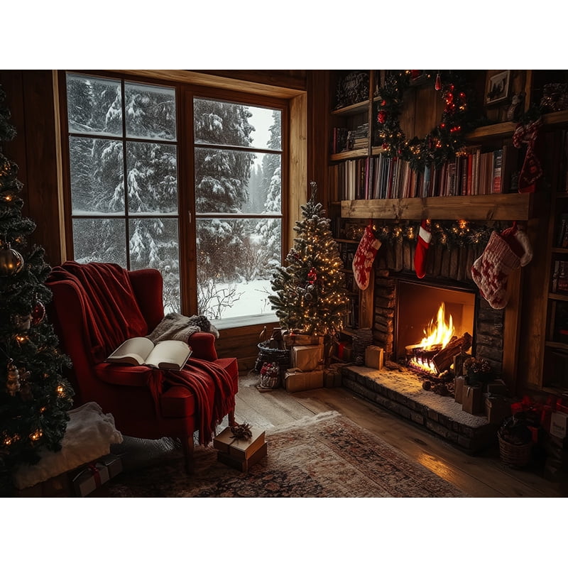 Cozy Camping Trailer Christmas Scene Photography Backdrop Props Winter ...
