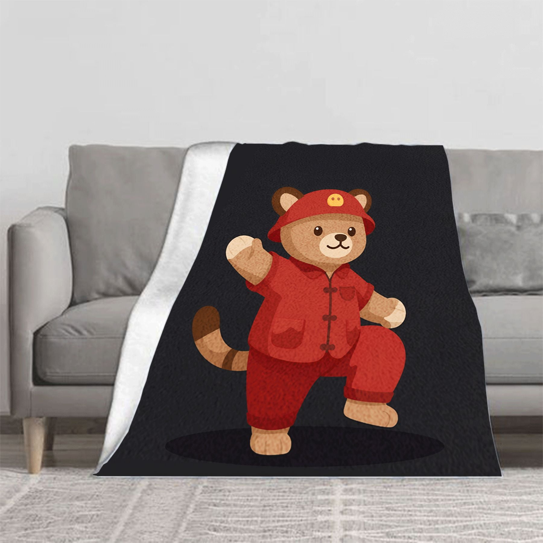 Cozy Cartoon Animal Flannel Blanket - Soft Warm Durable Perfect for ...