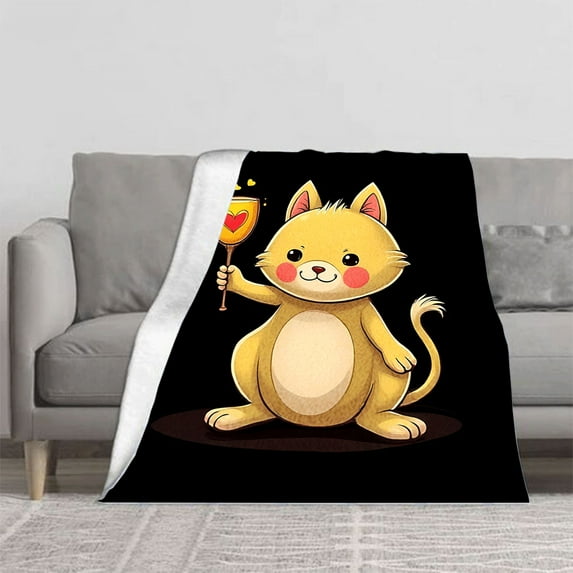 Cozy Cartoon Animal Flannel Blanket - Soft Warm and Durable for Sofa ...