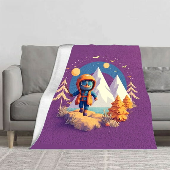Cozy Cartoon Character Flannel Blanket - Soft Warm Durable Design with ...