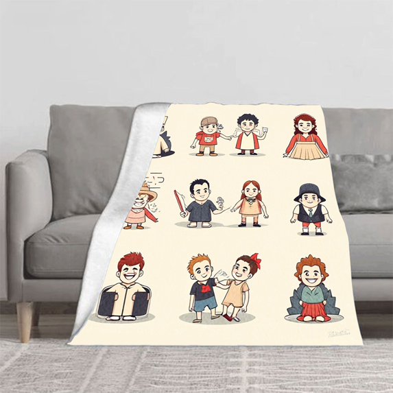 Cozy Cartoon Character Flannel Blanket - Soft Warm and Durable for Sofa ...