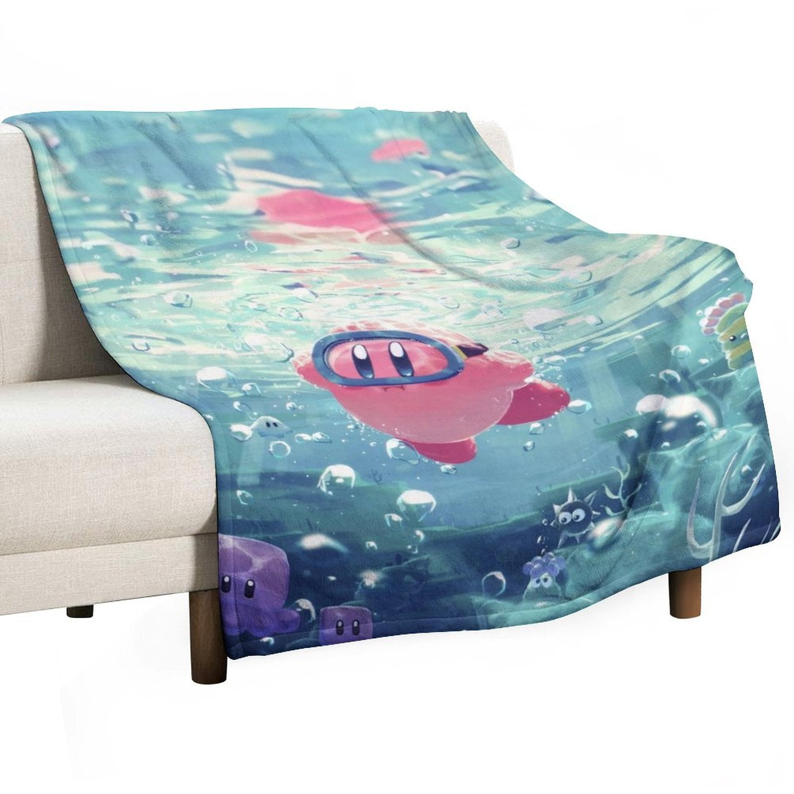 Cozy Cartoon Kirby Themed Blanket - Ultra-Soft Fleece Throw Warm ...