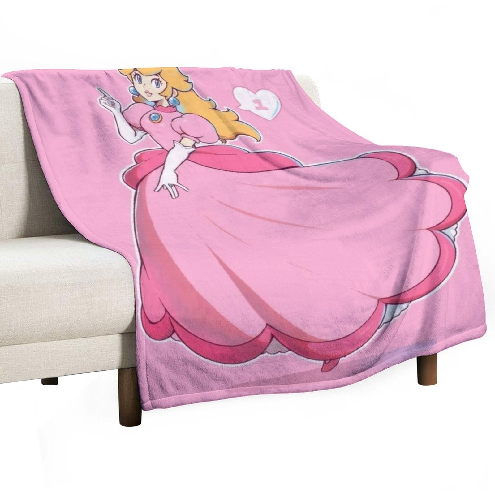 Cozy Cartoon Mario Princess Peach Themed Blanket - Ultra-Soft Fleece ...