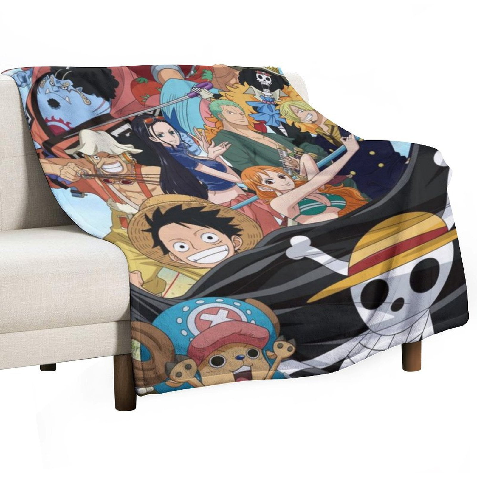 Cozy Cartoon One Piece Themed Blanket - Ultra-Soft Fleece Throw Warm ...