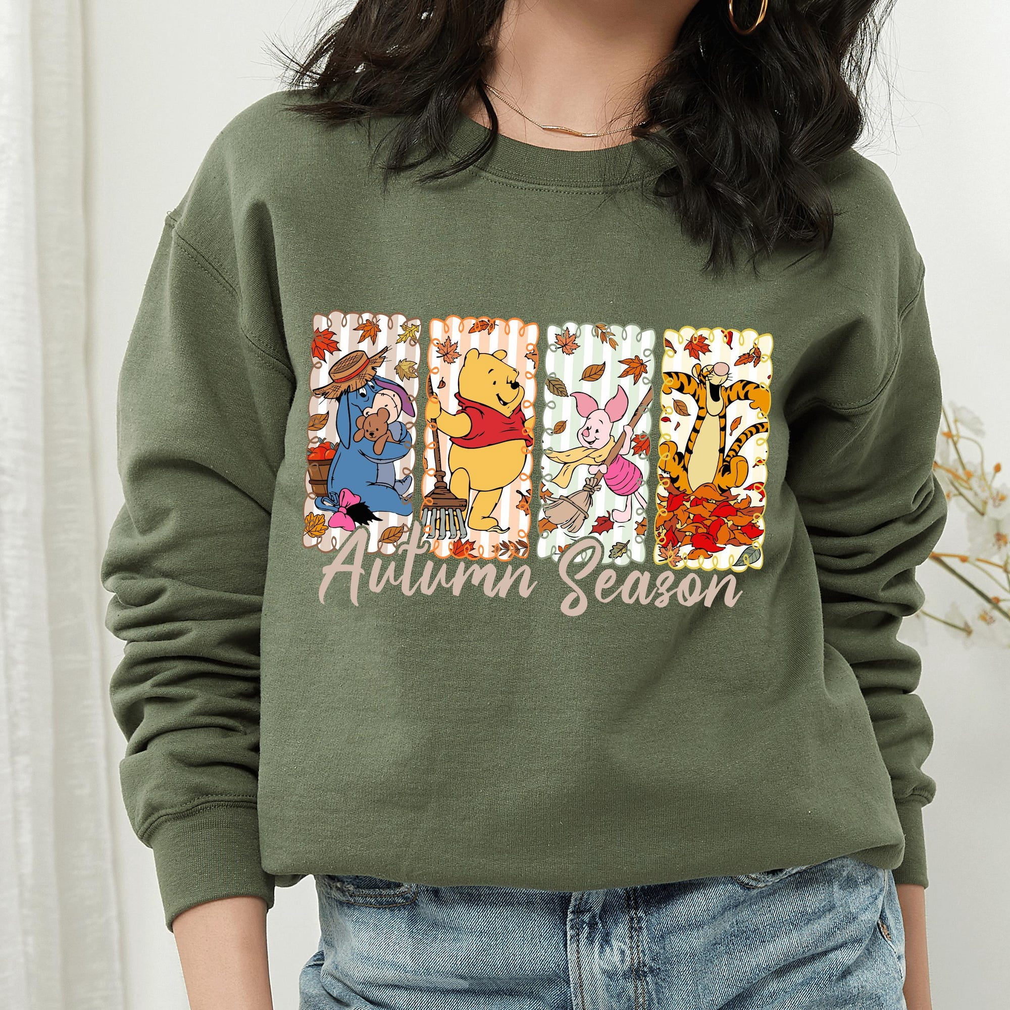 Cozy Cartoon Style Sweatshirt for Autumn, Cute Fall Graphic Pullover ...