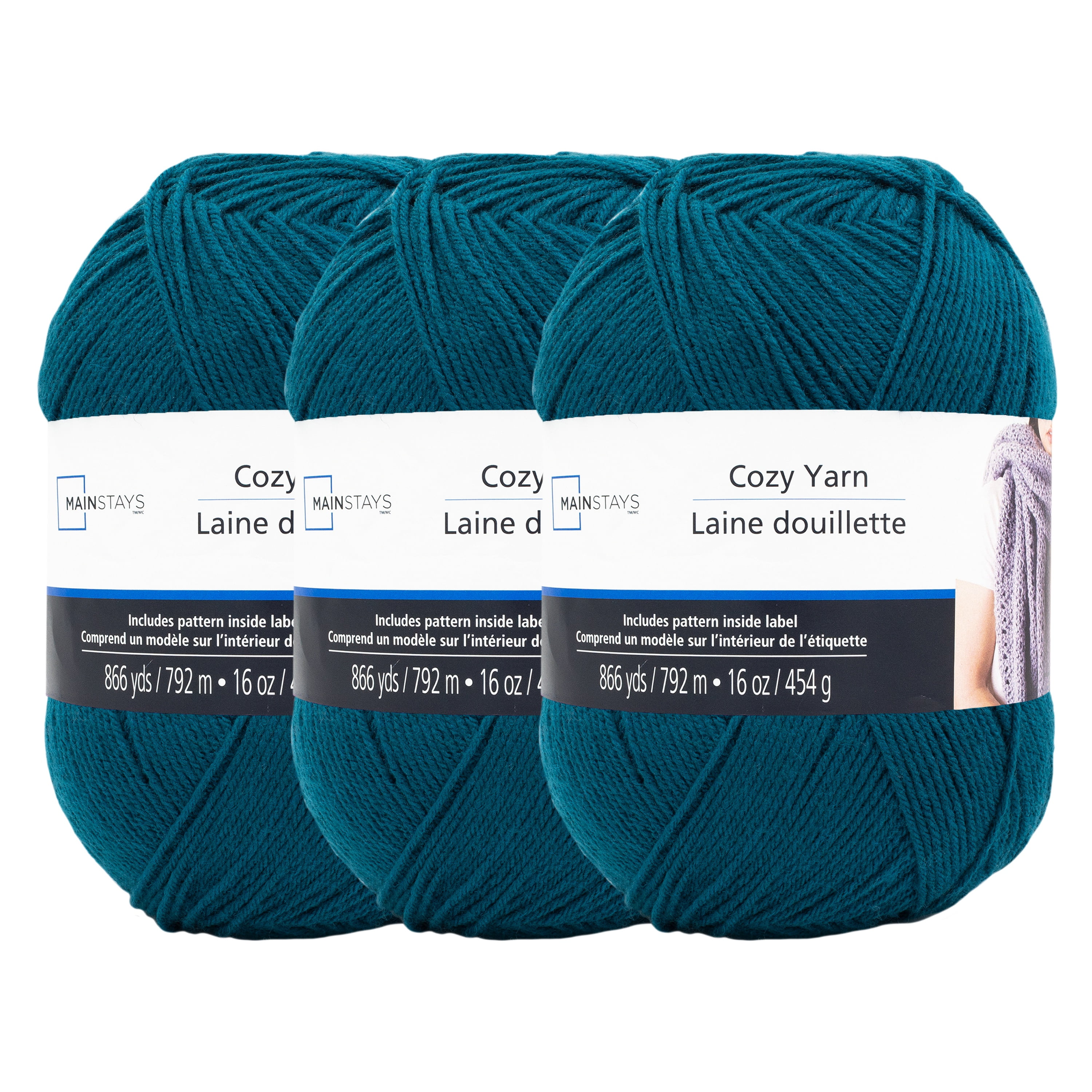 Cozy Cascade Medium Acrylic Blue Yarn 3 Pack - Walmart.com