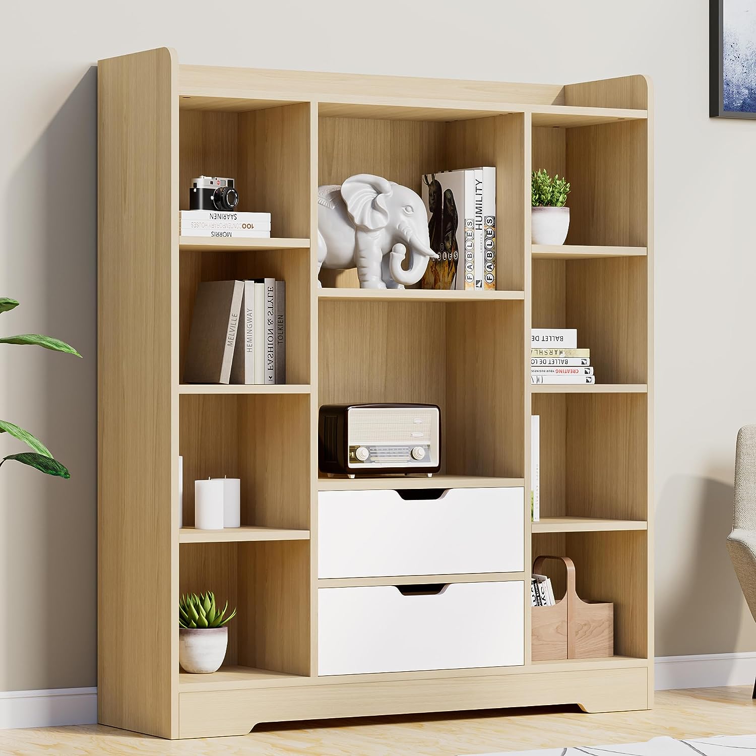 Cozy Castle 4-Tier Open Shelf Bookcase, 47.2" Cube Storage Shelf with ...