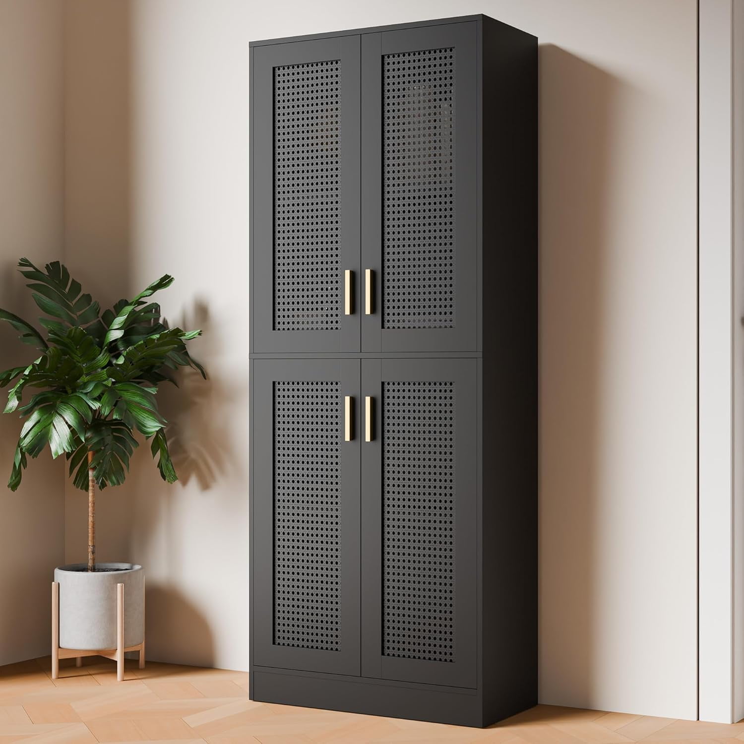 Cozy Castle 71" Pantry Cabinet, Freestanding Tall Storage Cabinet with ...