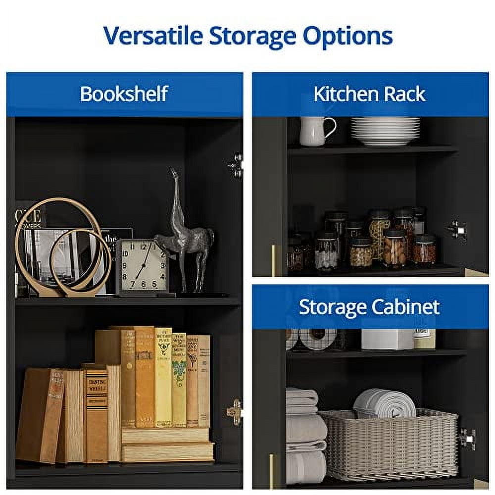 Cozy Castle 71" Tall Kitchen Pantry Cabinet, China Cabinet with Acrylic ...