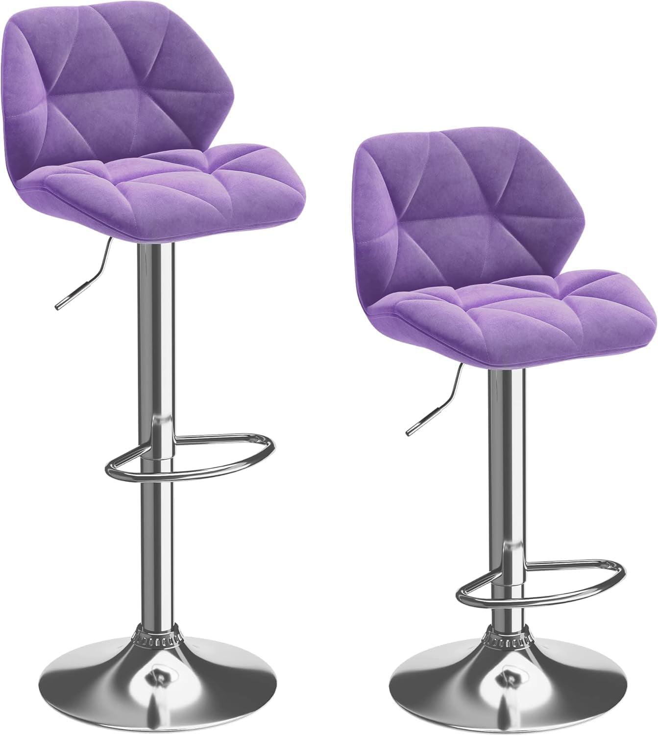 Cozy Castle Bar Stools Set of 2, Adjustable Swivel Barstools, Modern ...