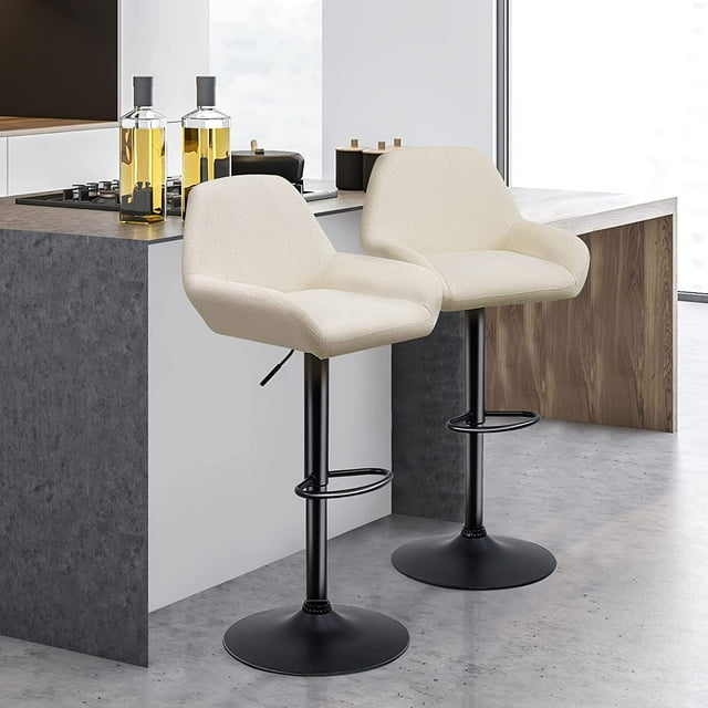 Cozy Castle Bar Stools Set of 2, Swivel Counter Height Bar Stools with ...